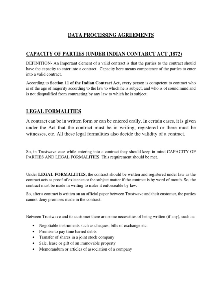 Legal Capacity and Formalities in Contracts | PDF | Negotiable ...