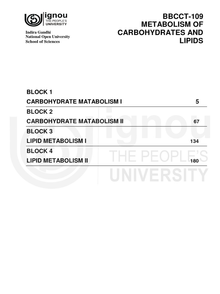 Block 1 | PDF | Metabolism | Metabolic Pathway