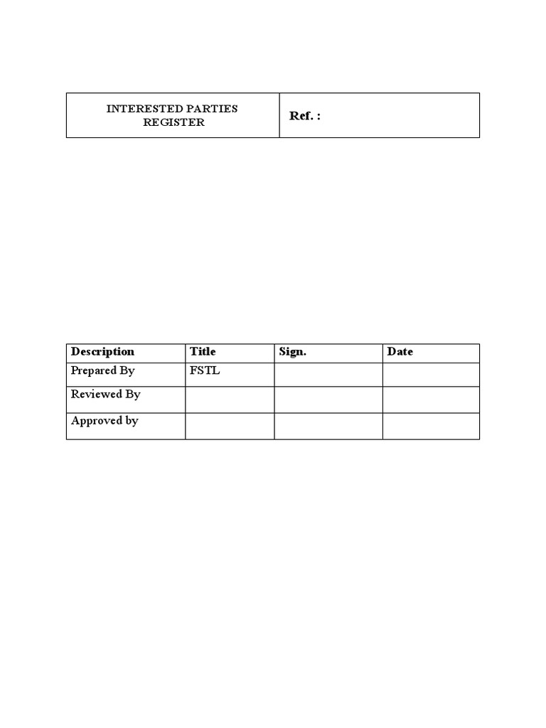 Interested Parties Needs Assessment | PDF