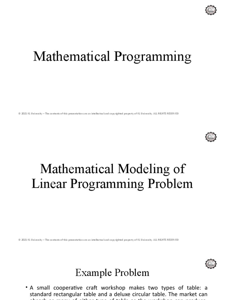 Co1 Session 2 Introduction Formulation Of Lpp Pdf Mathematical