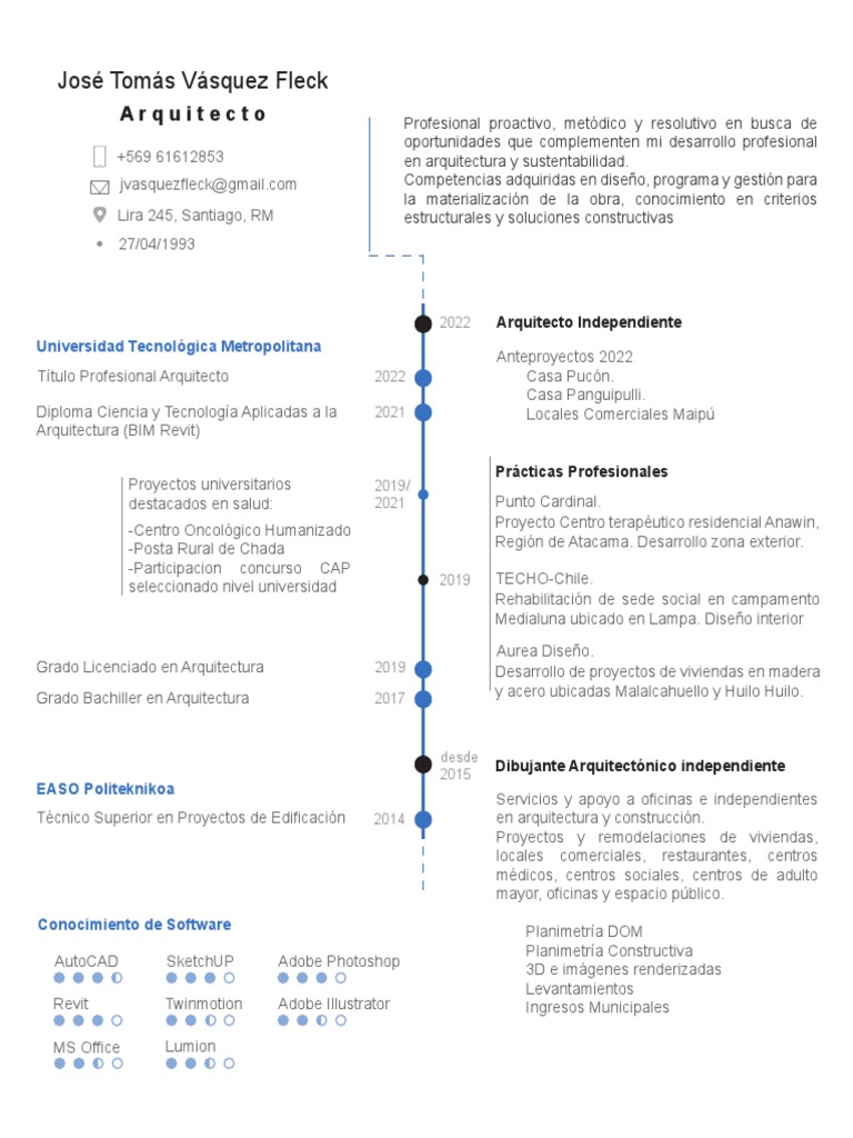 CV Arquitecto 1669851519& | PDF | Autodesk Revit | Arquitecto