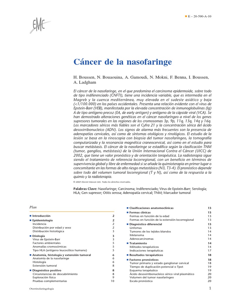 Cancer de Nasofaringe | PDF | Virus | Cáncer