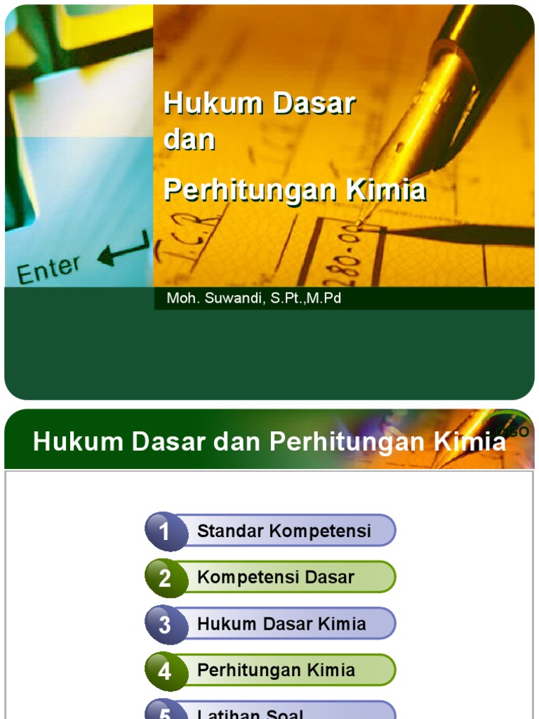 Hukum Dasar Dan Perhitungan Kimia - SWD | PDF