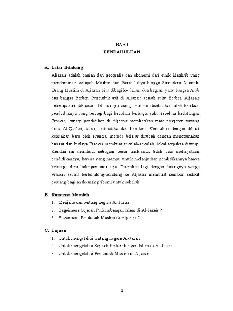 Makalah Sejarah Perkembangan Di Al Jazair | PDF