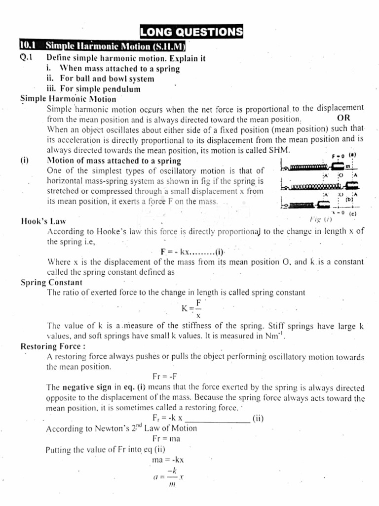 10th Physics Chapter 1 Long Answers | PDF