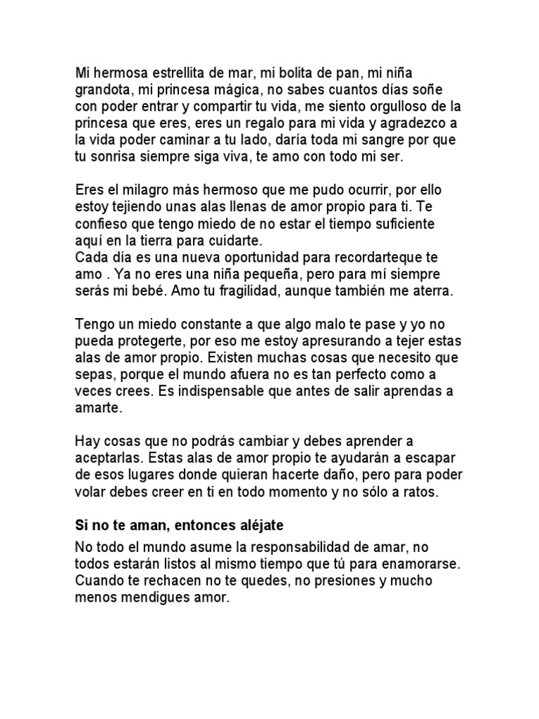Carta A Mi Hija Pdf Amor