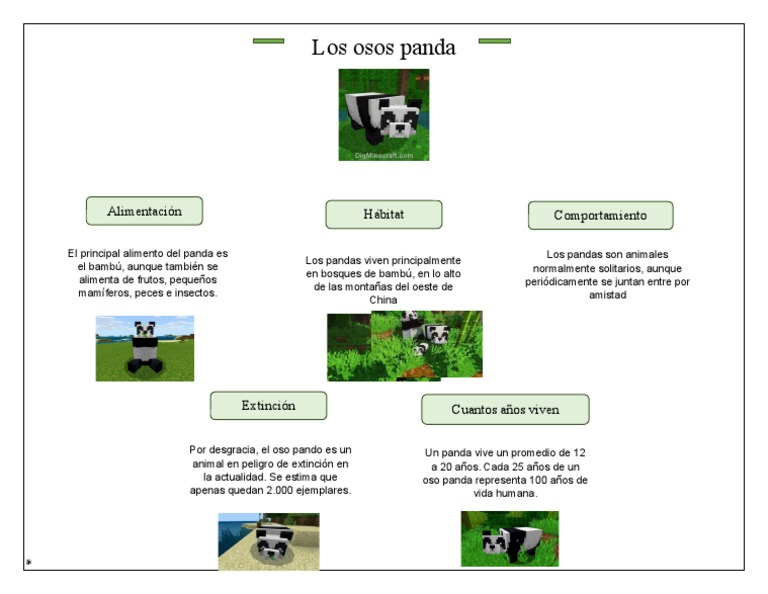 Datos sobre el oso panda y su hábitat | PDF