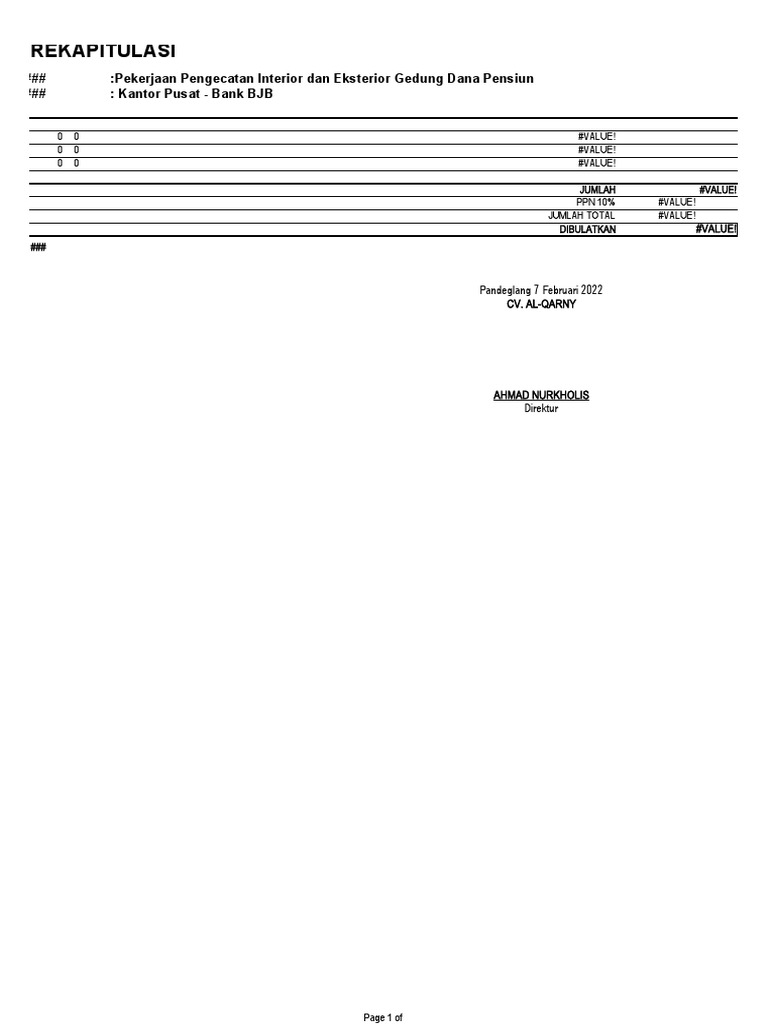 2.2 Rab Pengecatan Bank Jabar | PDF