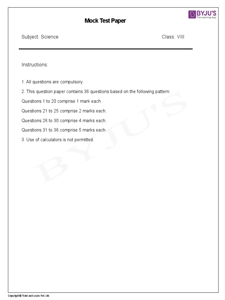 Science Sample Paper Pdf Larynx