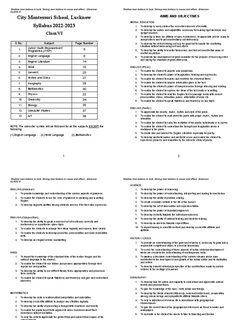 Class 6 Syllabus Overview 2022-2023 | PDF | Poetry | English Language