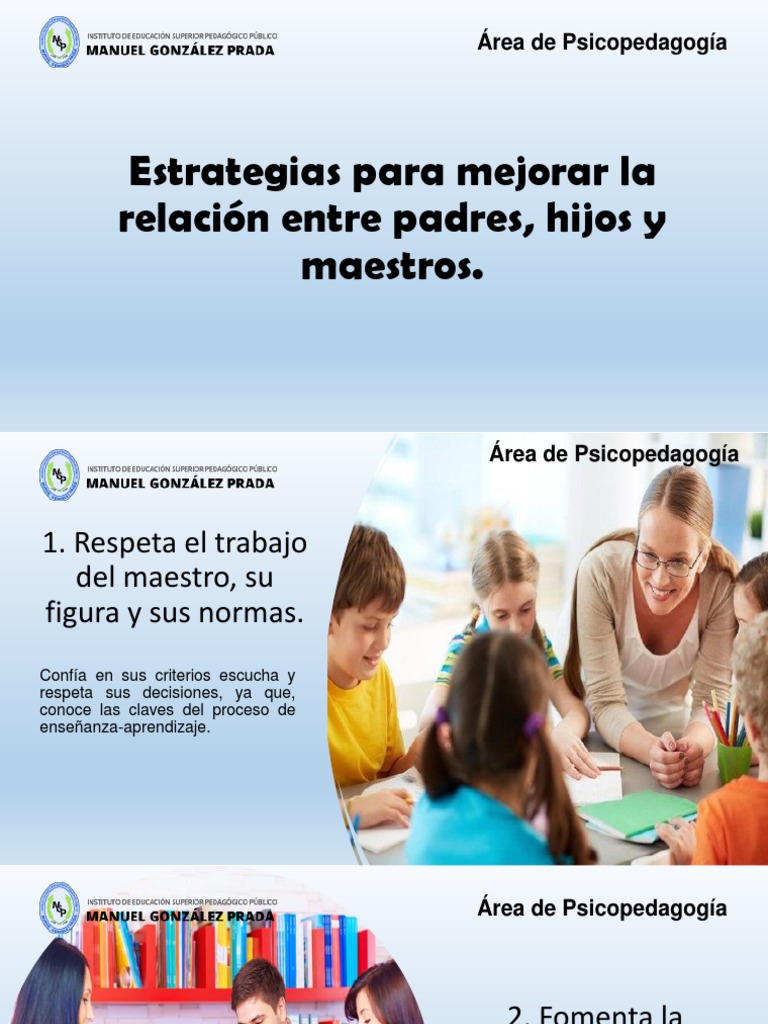 Estrategias para Mejorar La Relación Entre Padres, Hijos y Maestros | PDF