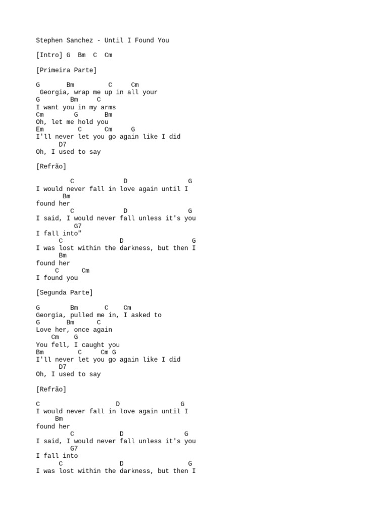 Until I Found You Chords and Lyrics | PDF