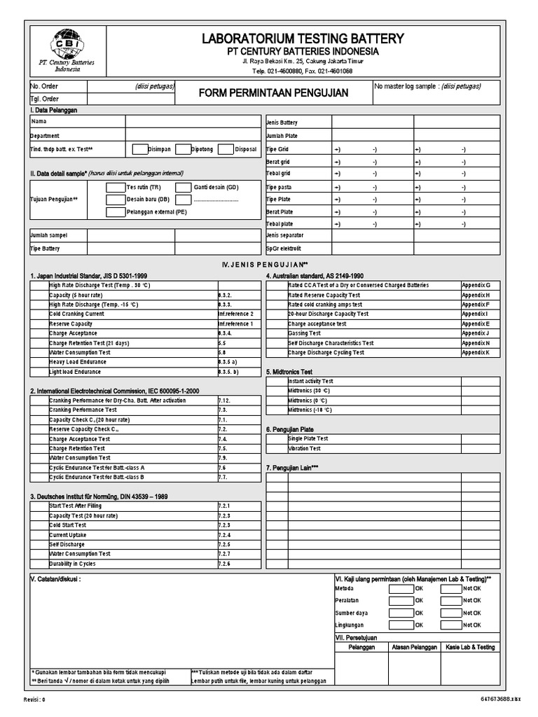 Battery Testing Request Form | PDF | Energy Storage | Galvanic Cells