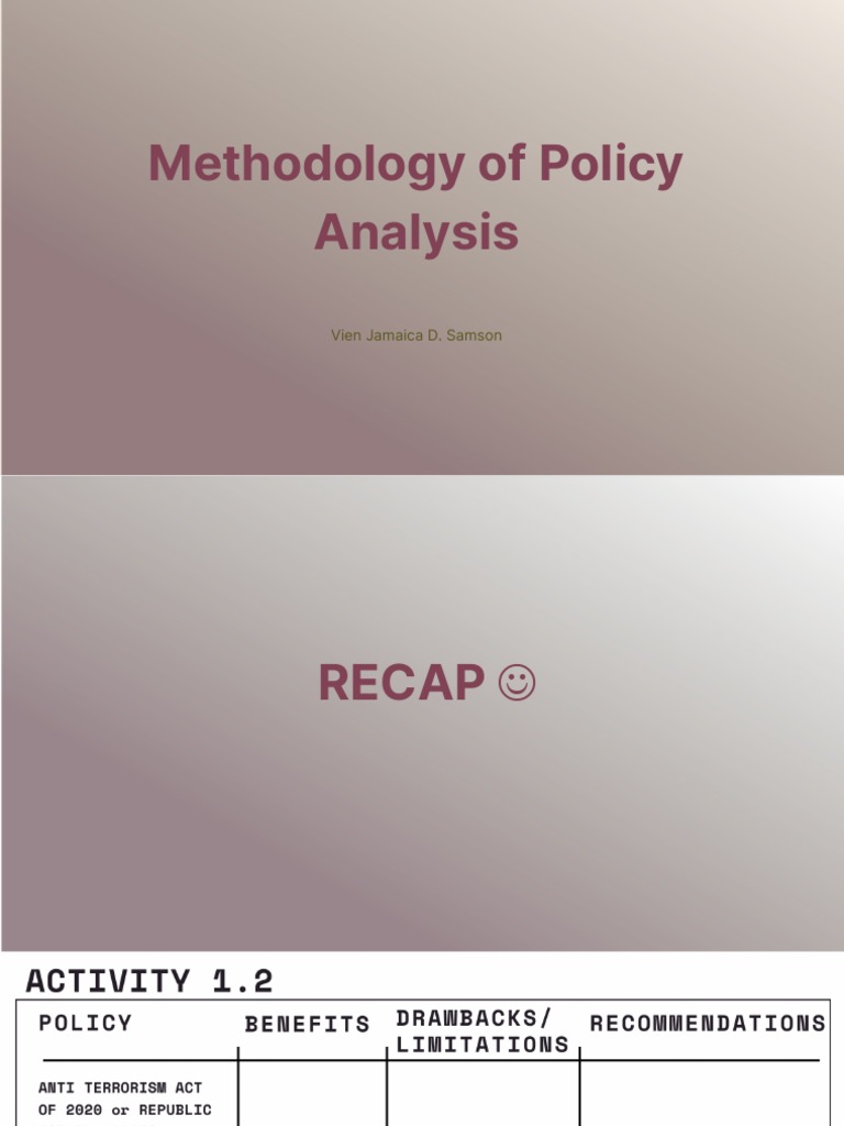 Methods of Policy Analysis Explained | PDF | Methodology | Policy Analysis