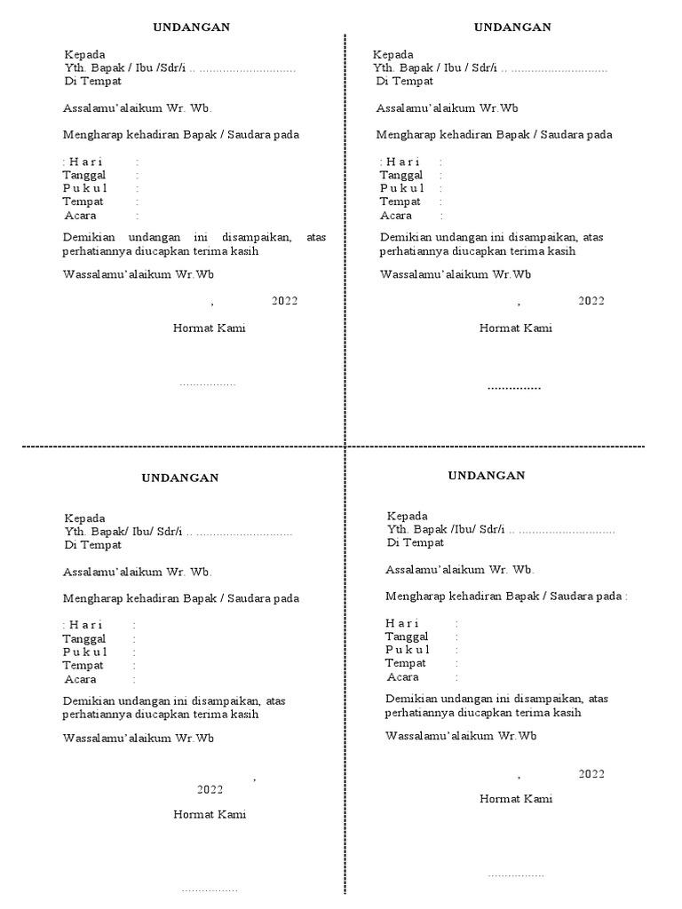 Template Undangan Rapat Word | PDF