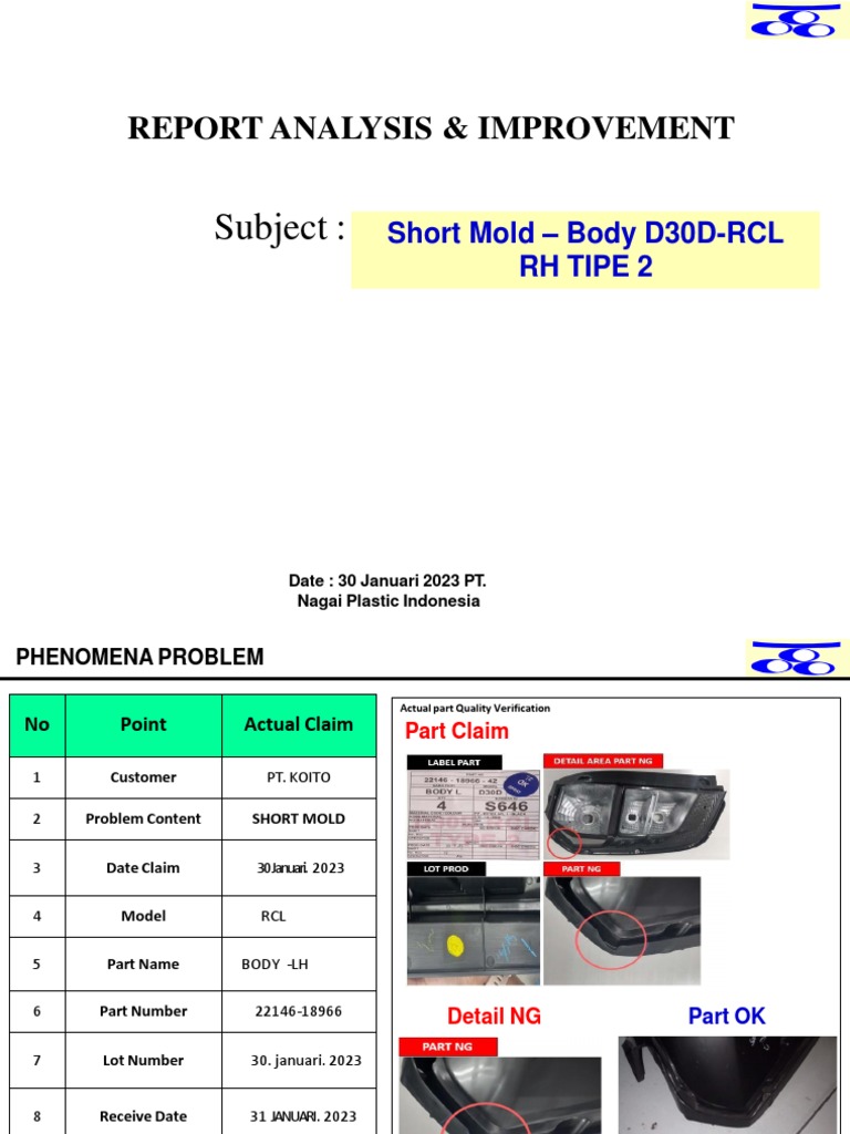 Analisis & Perbaikan Short Mold | PDF | Teknologi & Rekayasa