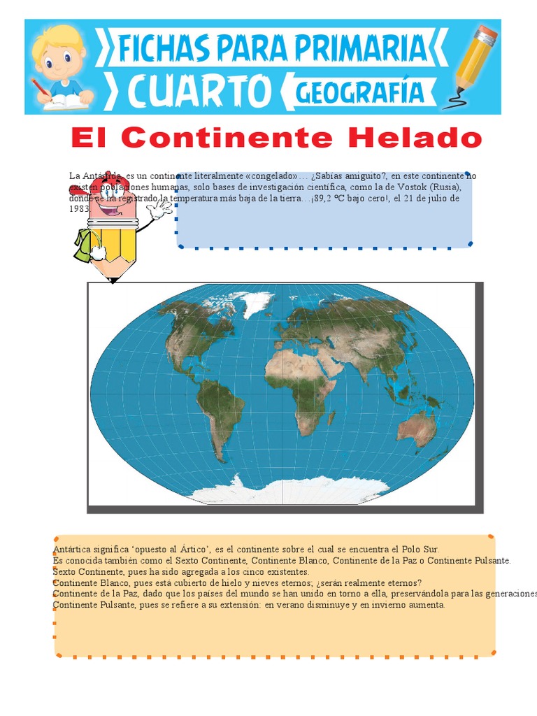 El Continente de La Antártida para Cuarto Grado de Primaria | PDF | Antártida | Ciencias de la ...