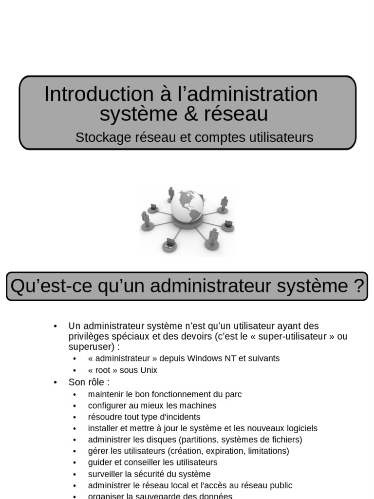 Introduction à l'administration système et réseau | PDF | Serveur ...