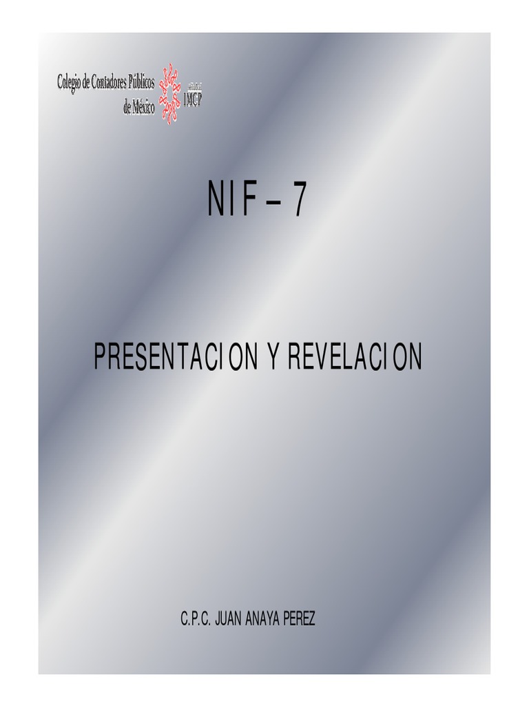 Nif A - 7 | PDF | Contabilidad | Estado financiero