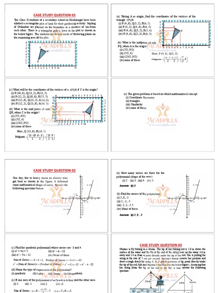 Coordinate Geometry Case Study | PDF | Triangle | Quadratic Equation