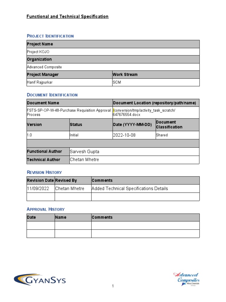 FSTS-SP-OP-W-48-Purchase Requisition Approval Process | PDF | Specification (Technical Standard ...