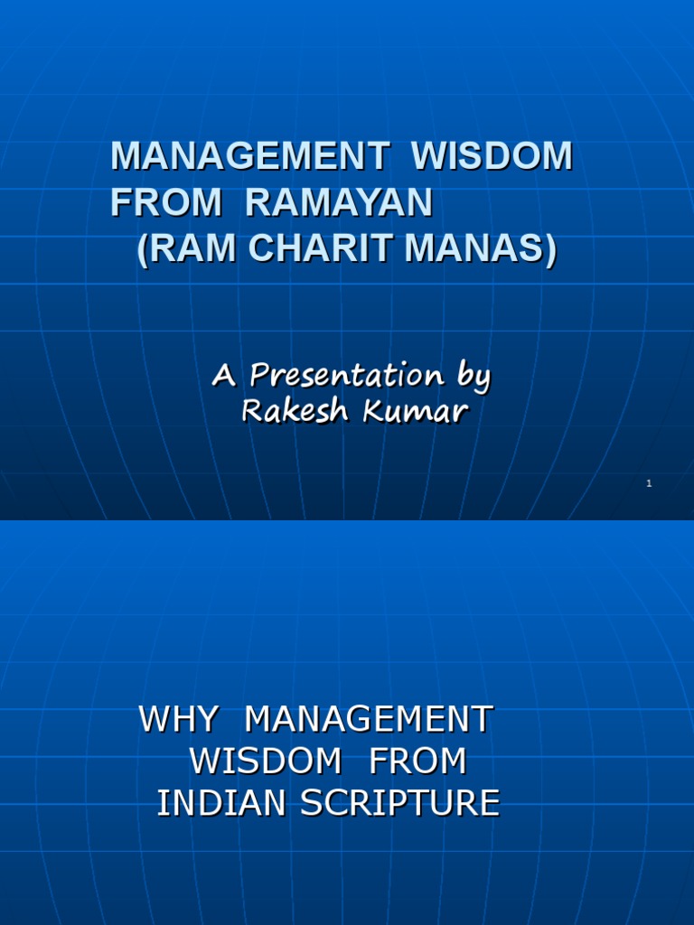 Management Lessions From Ramcharit Manas | PDF | Sita | Ramayana