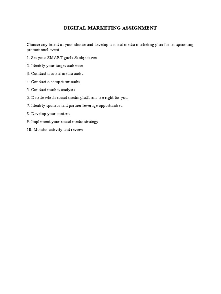 Digital Marketing Assignment | PDF
