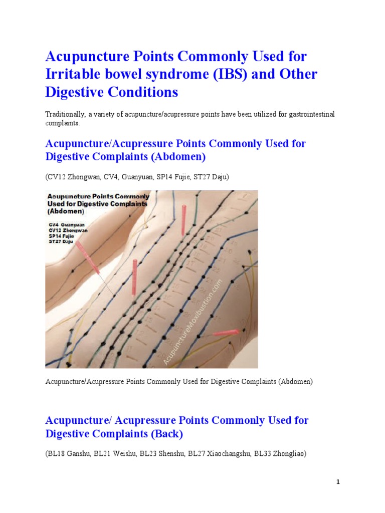 Acupuncture Points for IBS Relief | PDF | Science & Mathematics