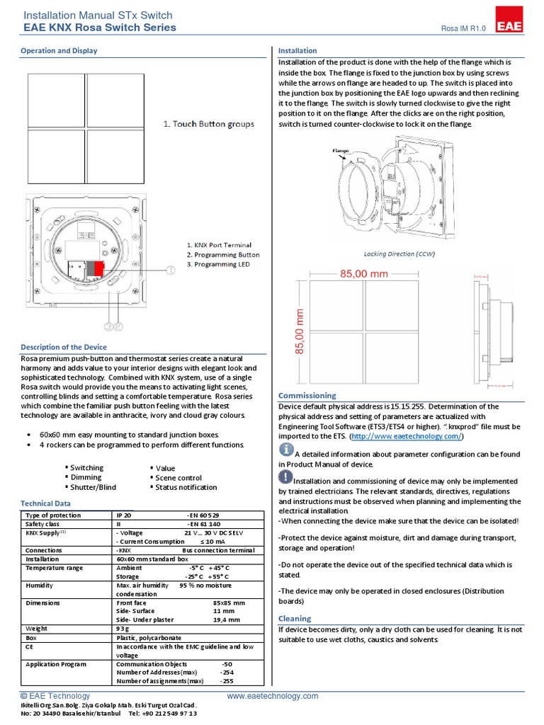 Installation Manual ROSA Switch | PDF | Switch | Manufactured Goods
