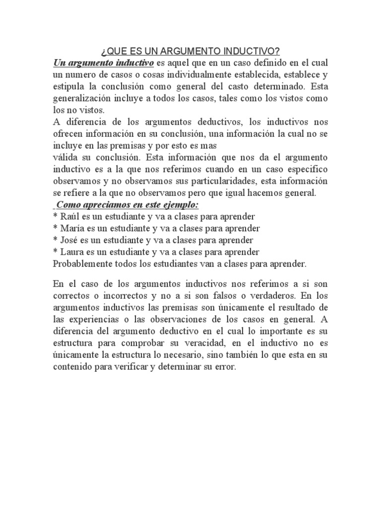 Que Es Un Argumento Inductivo | PDF