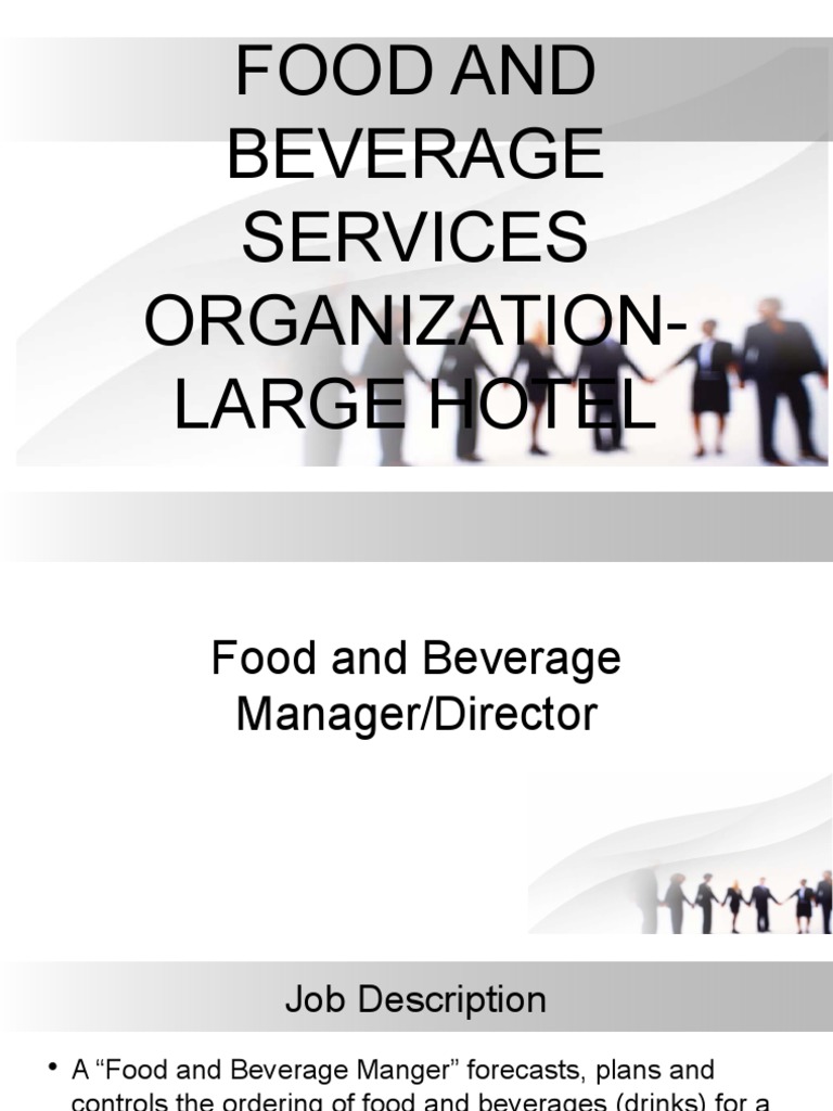 Food and Beverage Services Organization | PDF | Waiting Staff | Bartender