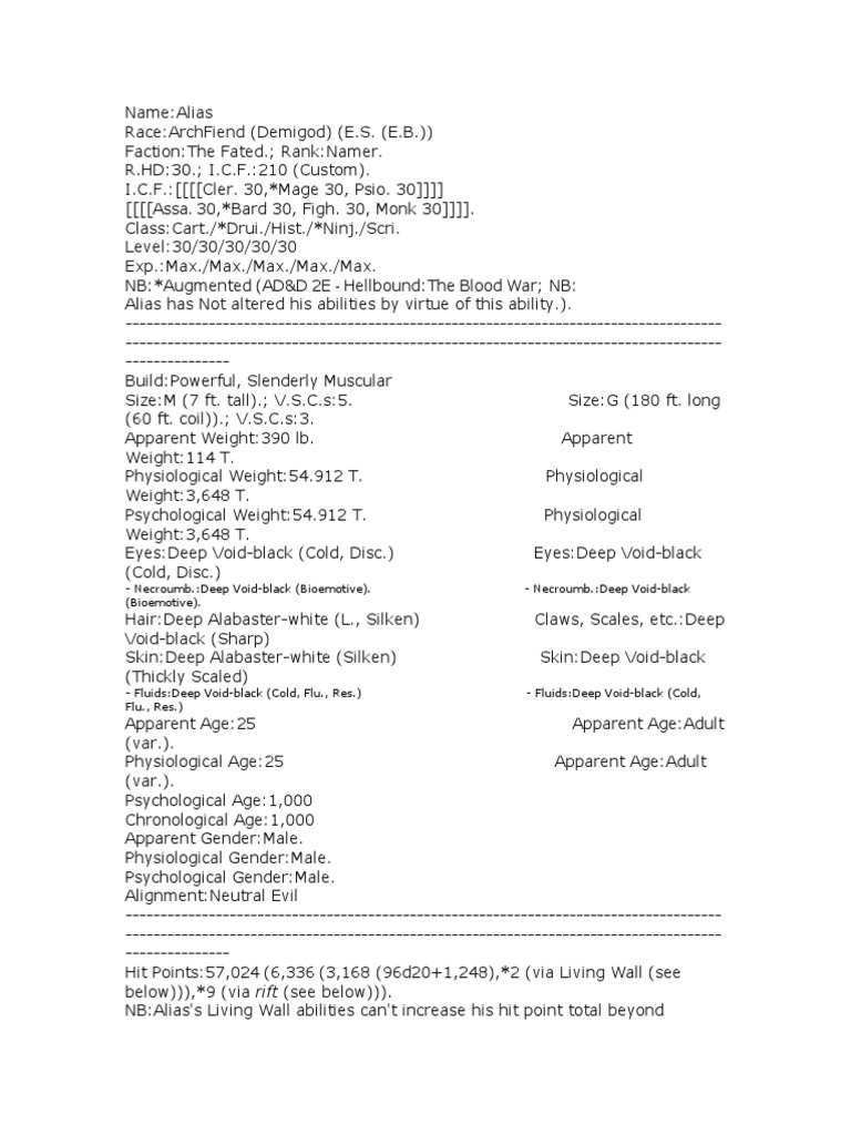 Weejas and Ocanthus: ArchFiend Overview | PDF | Fantasy Role Playing ...