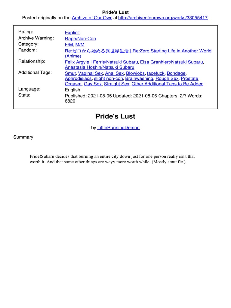 Prides Lust | PDF | Orgasm