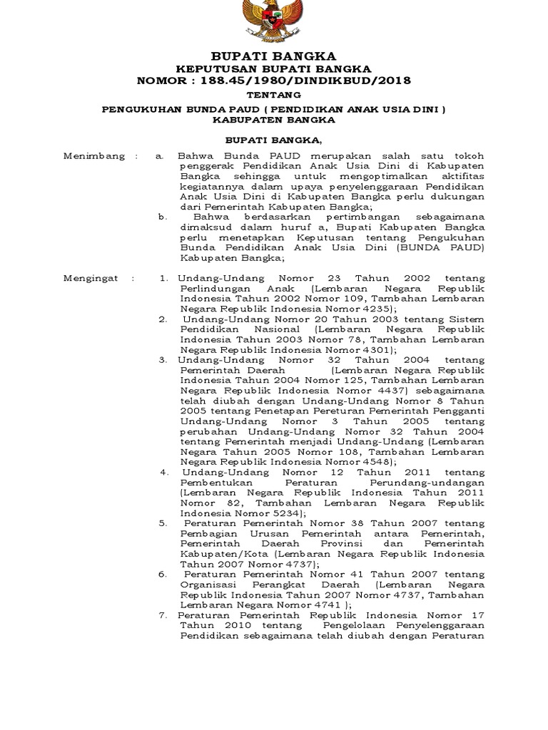 Sk. Bunda Paud 1 | PDF