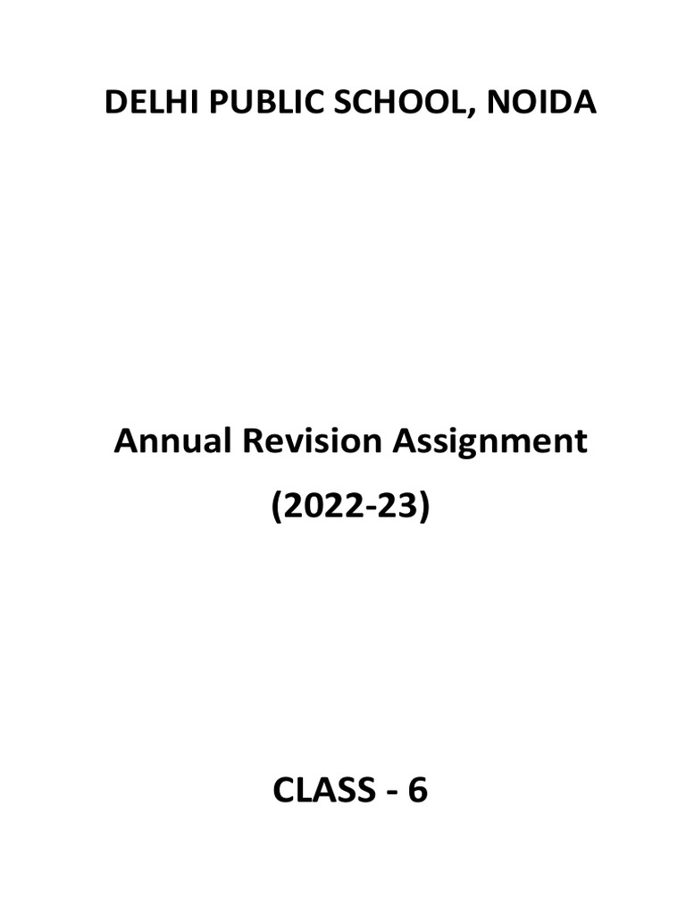 Annual Revision Assignment CLASS 6 Compressed | PDF