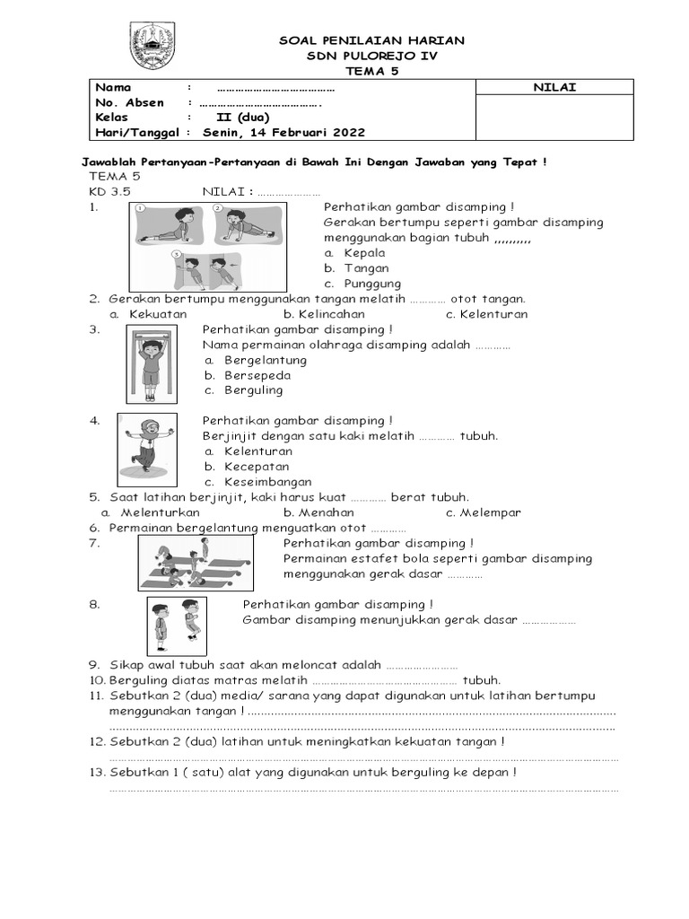 Soal PH Kelas 2 Tema 5 | PDF