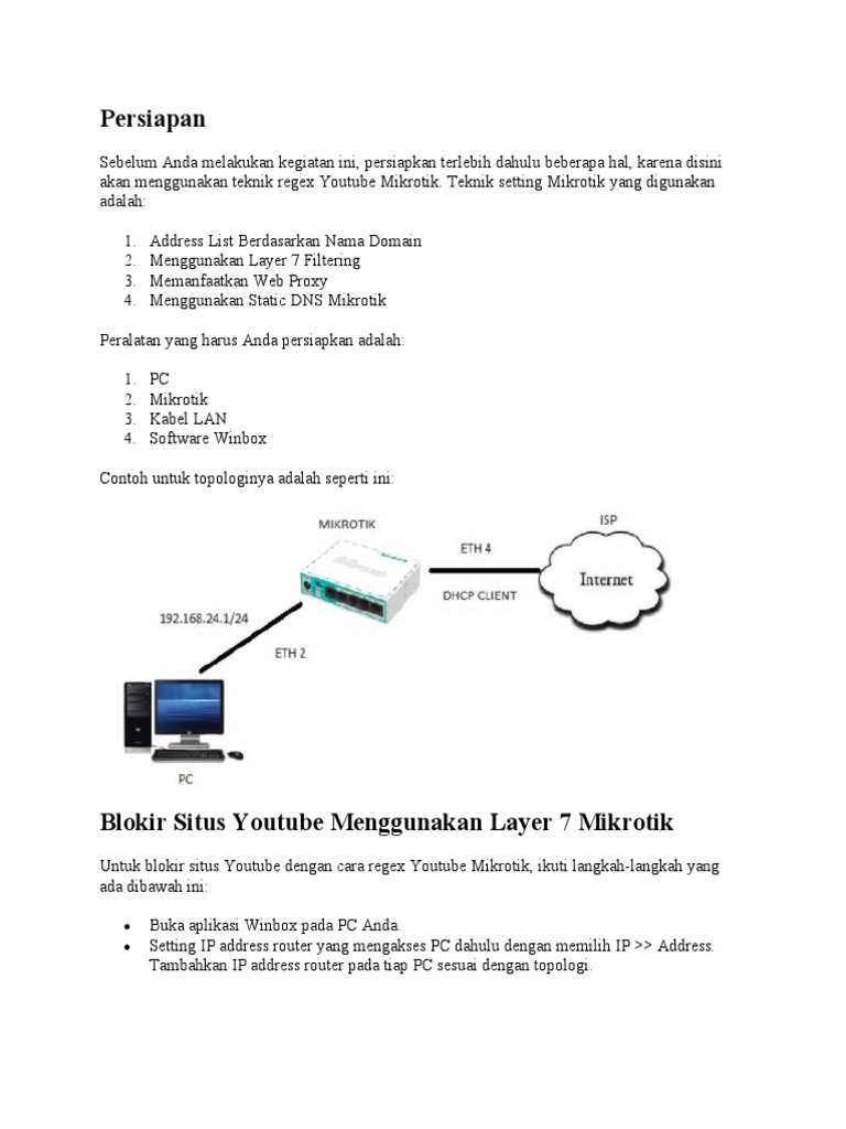 Blok Youtube Di Mikrotik | PDF | Komputer