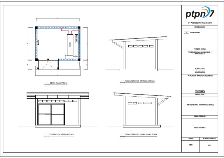 Rumah Pompa As Built Drawing | PDF