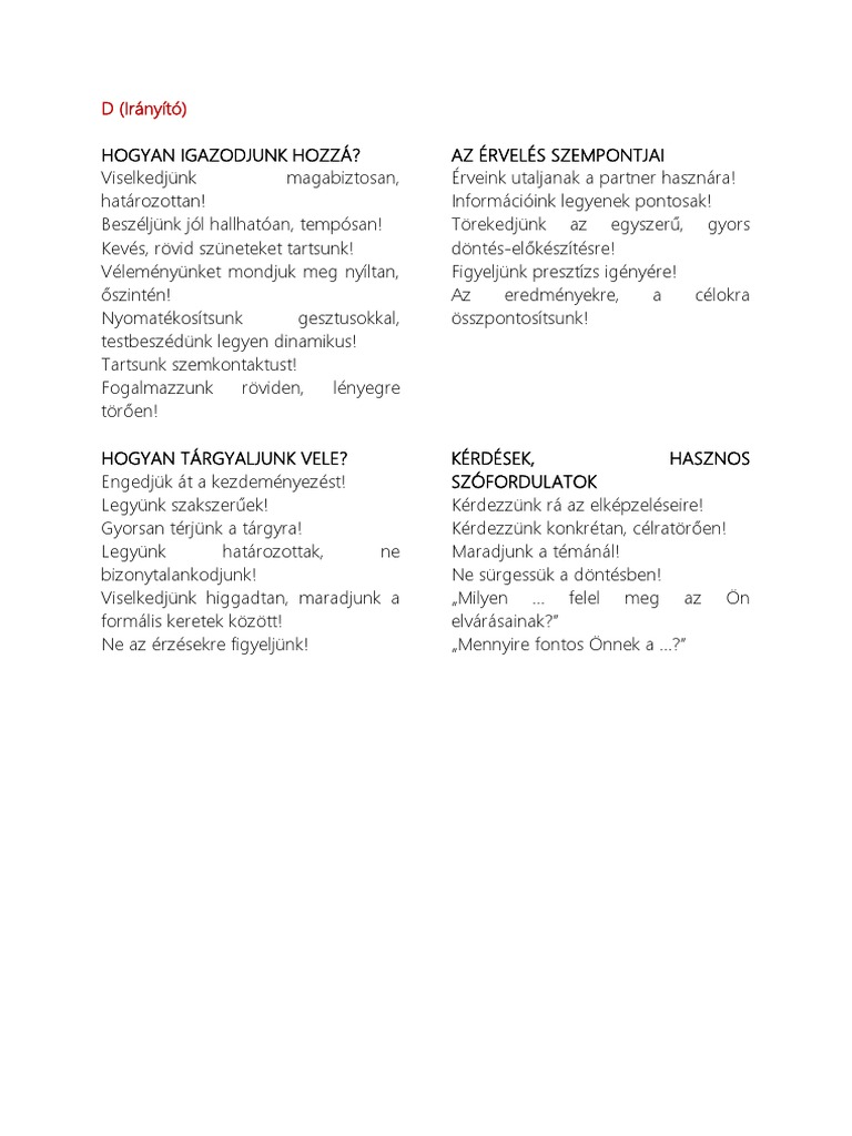 Disc Színenkénti Kezelési Útmutató Kiküldésre | PDF