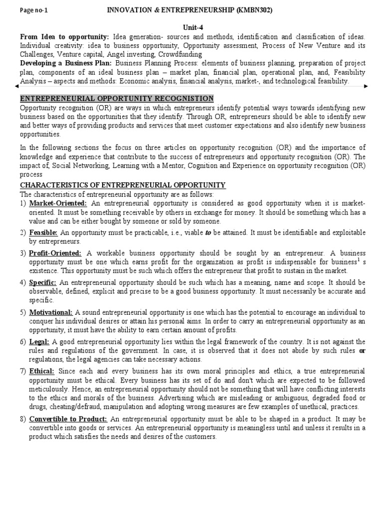 IE Unit 4-1 | PDF | Entrepreneurship | Creativity