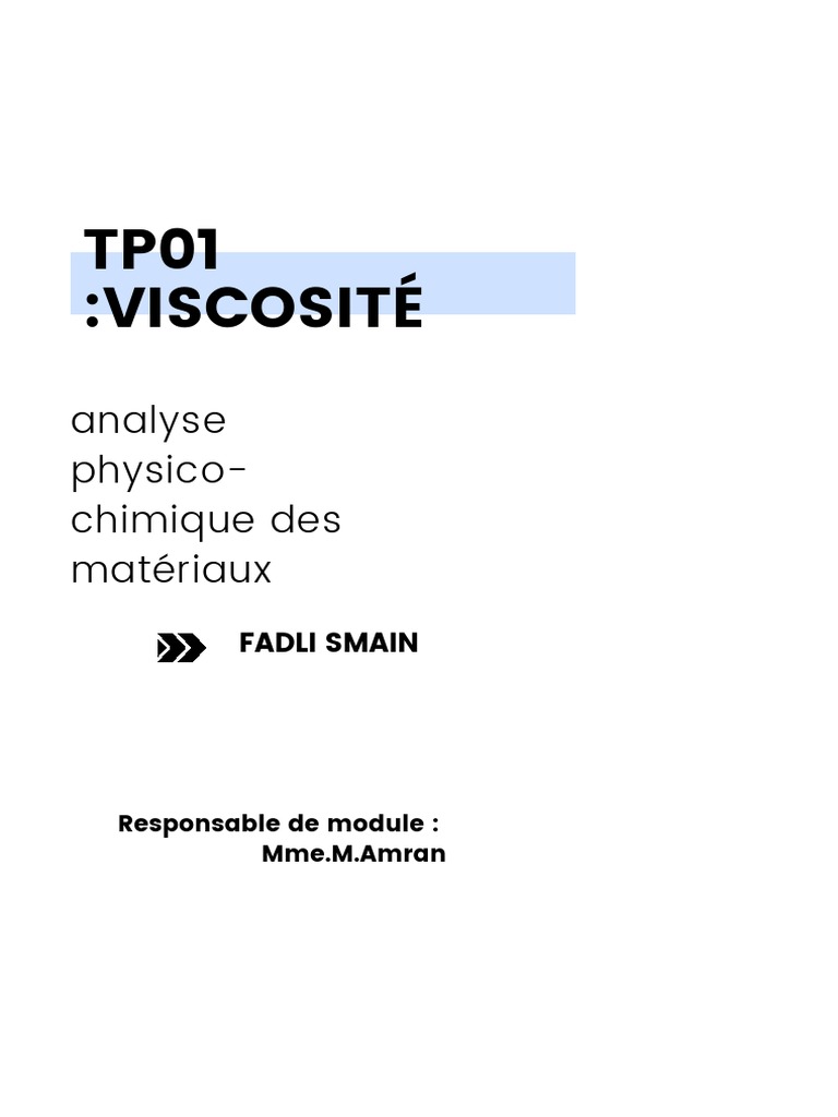 TP01 Viscosité | PDF | Liquides | Sciences physiques