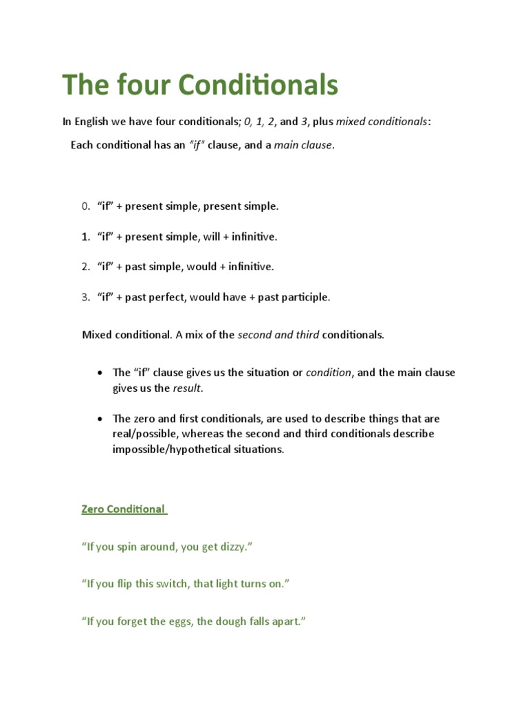 The Four Conditionals (AutoRecovered) | PDF | Language Mechanics ...