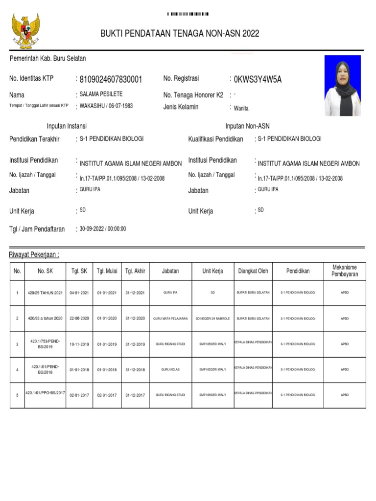 Daftar Non Asn | PDF