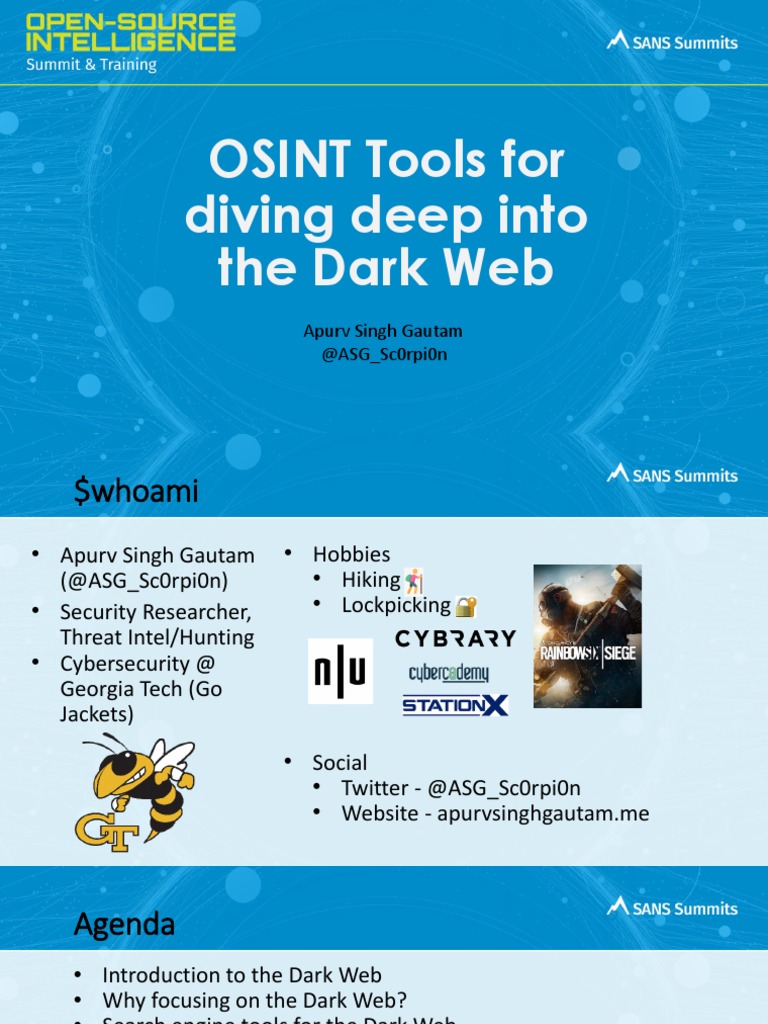 OSINT Tools For Diving Deep Dark Web - Apurv Singh Gautam | PDF | World Wide Web | Internet & Web