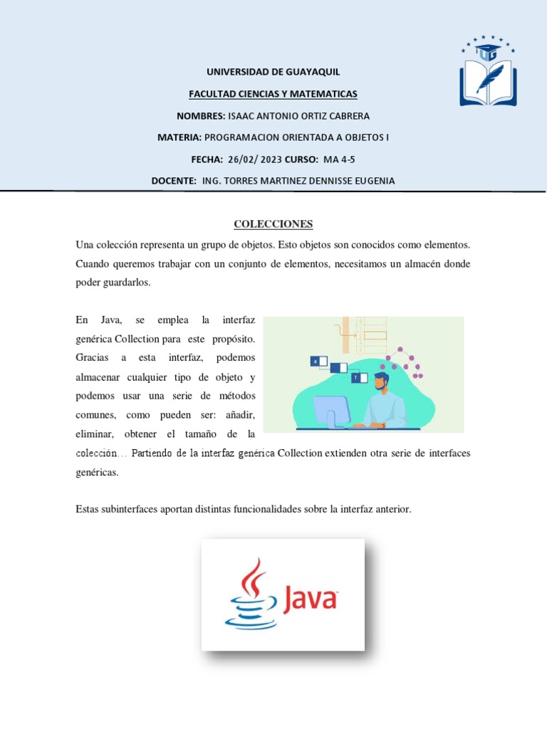 Colecciones en Java | PDF | Java (lenguaje de programación) | Ciencias de la Computación