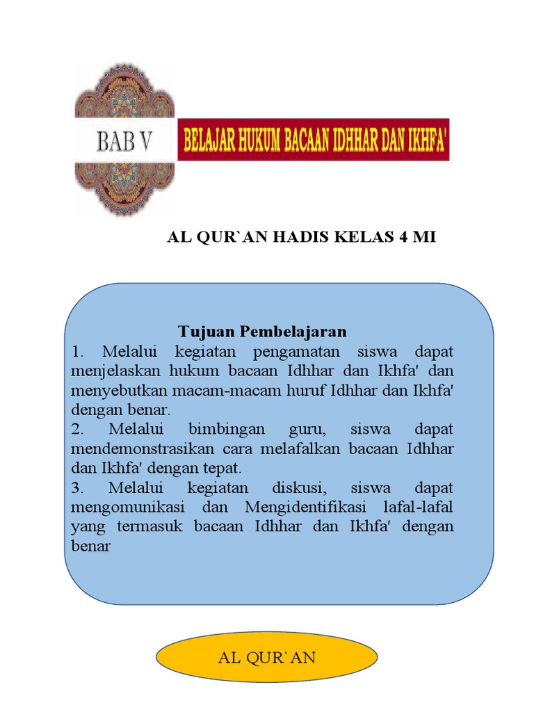 Slide Materi Bab 5 Hukum Idhhar Dan Ikhfa' | PDF