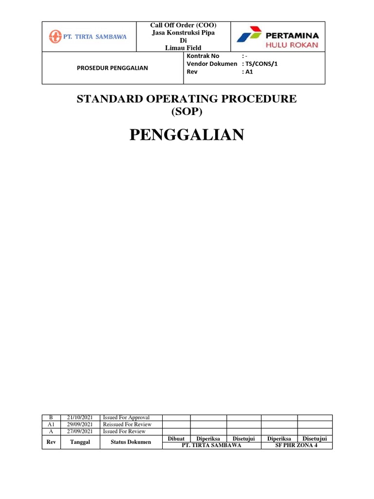 SOP Penggalian | PDF