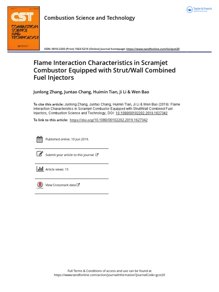 Flame Interaction Characteristics in Scramjet Combustor Equipped With ...