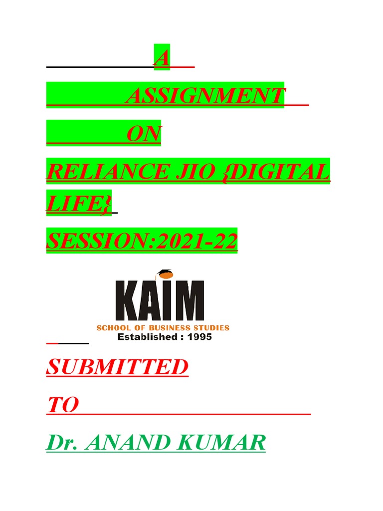 Reliance Jio (Digital Life) IN TELECOMMUNICATION IN INDIA | PDF | Lte ...