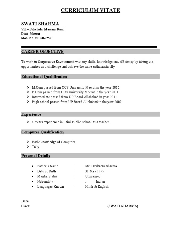 Curriculum Vitate | PDF